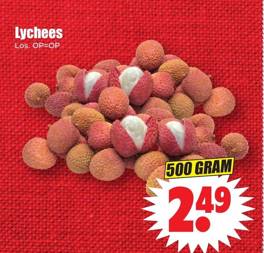 Lychees 500g aanbieding bij Dirk