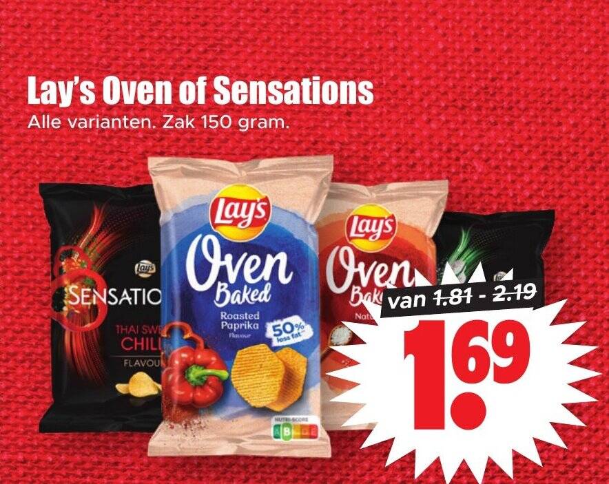 Lay's Oven of Sensations 150g aanbieding bij Dirk