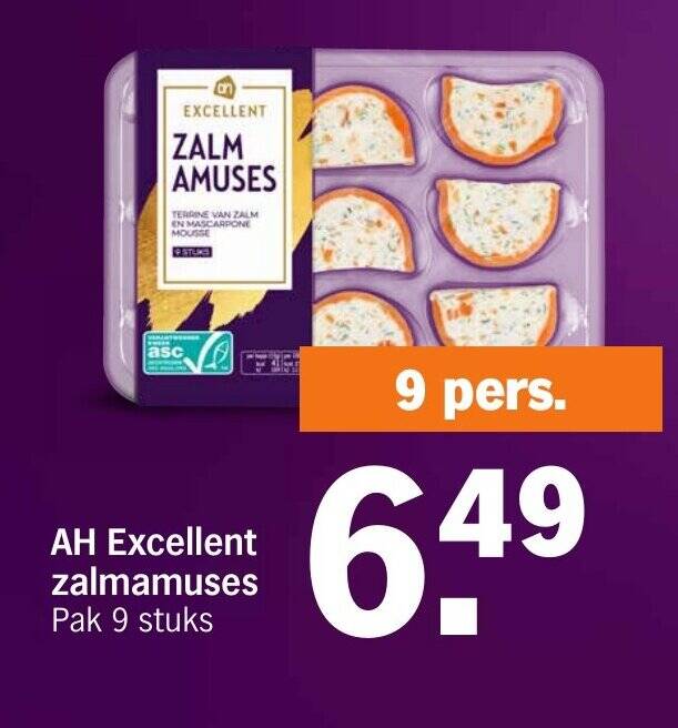 AH Excellent zalmamuses Pak 9 stuks aanbieding bij Albert Heijn