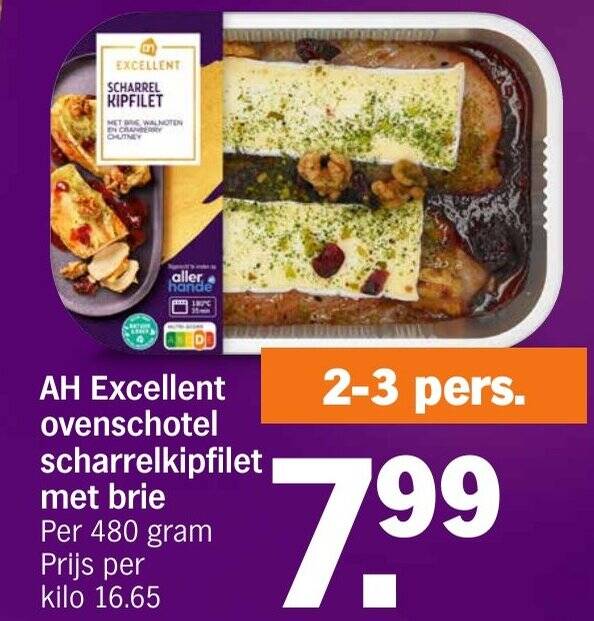 AH Excellent ovenschotel scharrelkipfilet met brie aanbieding bij ...
