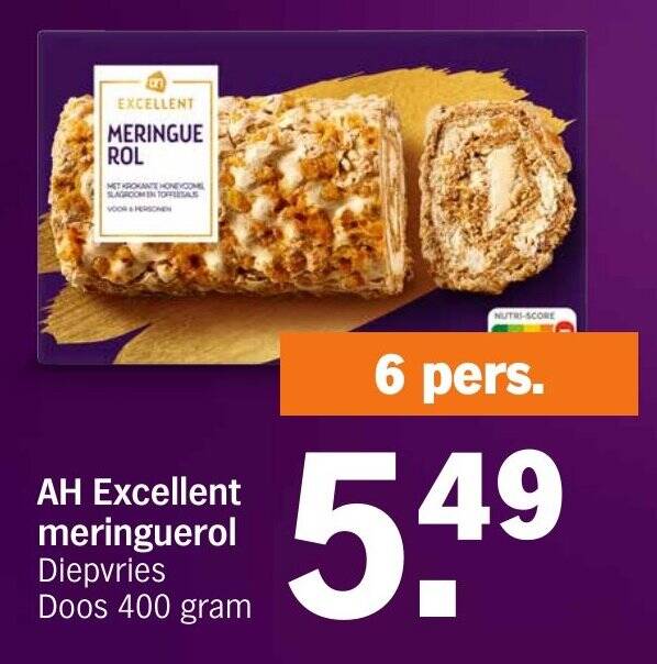 AH Excellent meringuerol 400g aanbieding bij Albert Heijn