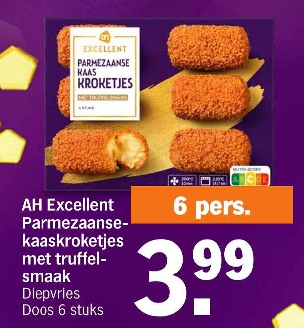 AH Excellent Parmezaanse Kaas Kroketjes met truffel smaak aanbieding ...