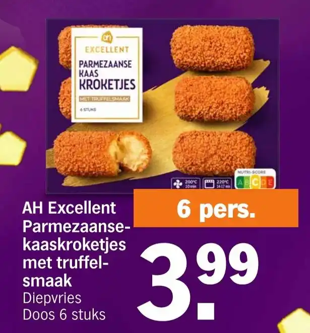 AH Excellent Parmezaanse Kaas Kroketjes met truffel smaak aanbieding ...
