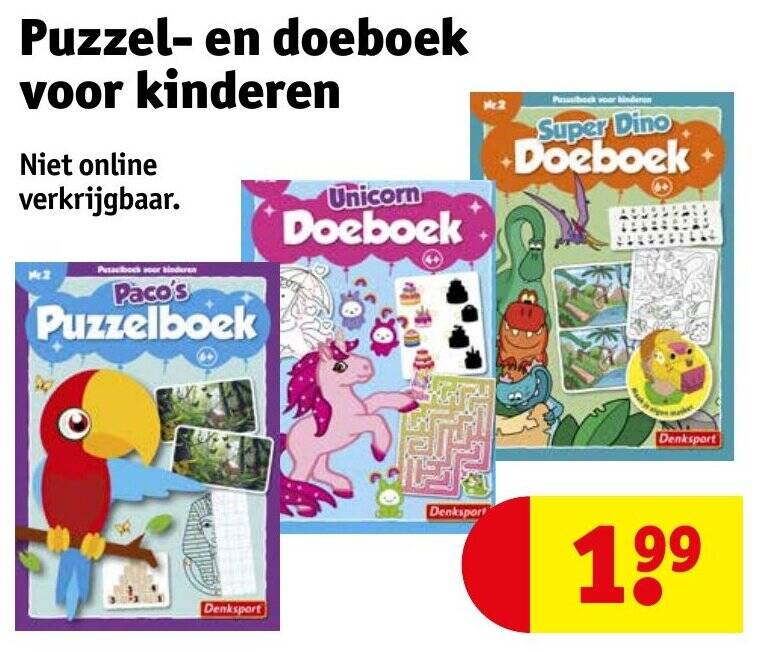 Puzzel- en doeboek voor kinderen aanbieding bij Kruidvat