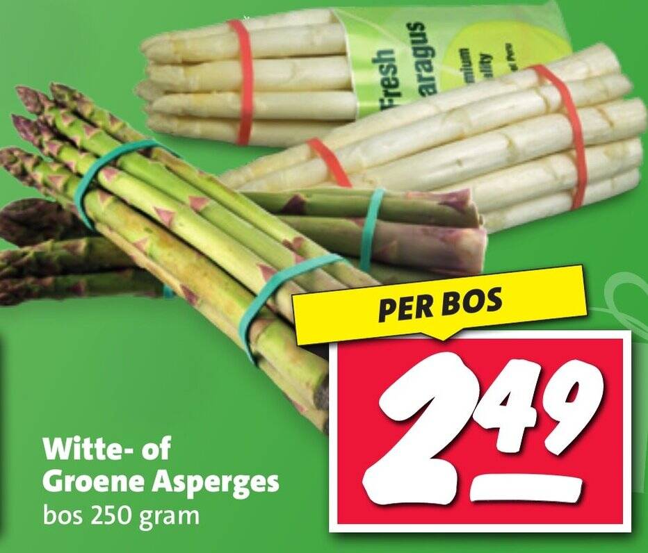 Witte- of Groene Asperges bos 250 gram aanbieding bij Nettorama