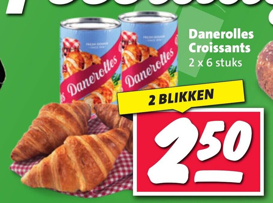 Danerolles Croissants 2 x 6 stuks aanbieding bij Nettorama