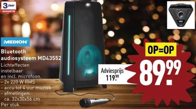 MEDION Bluetooth audiosysteem MD43552 aanbieding bij ALDI
