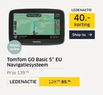 TomTom GO Basic 5" EU Navigatiesysteem aanbieding bij ANWB