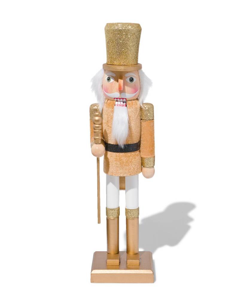 Hema notenkraker 36cm hout goud (goud) aanbieding bij HEMA
