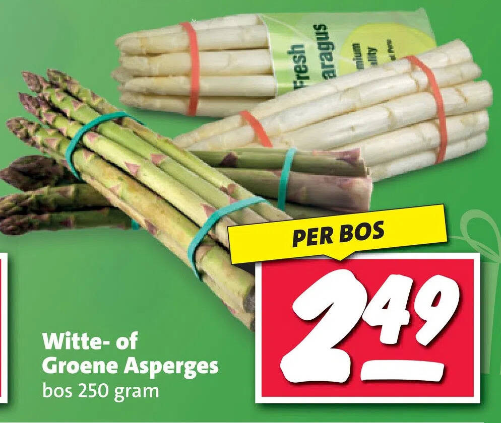Witte- of groene asperges aanbieding bij Nettorama