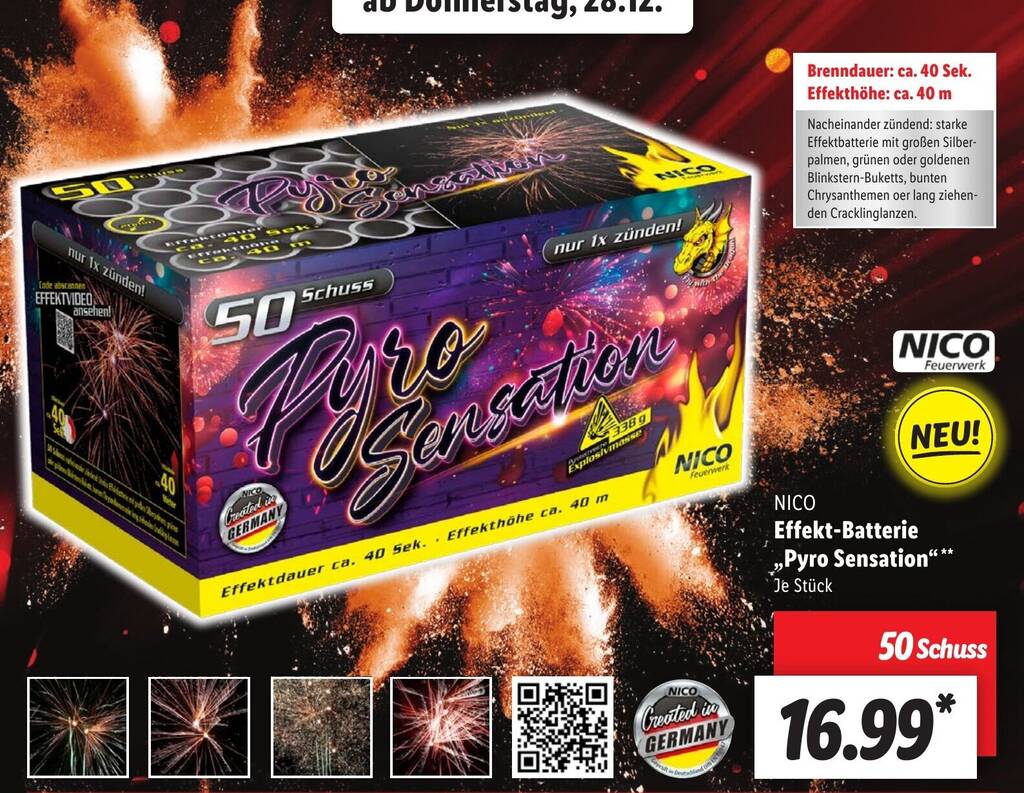 NICO Effekt-Batterie „Pyro Sensation" aanbieding bij Lidl