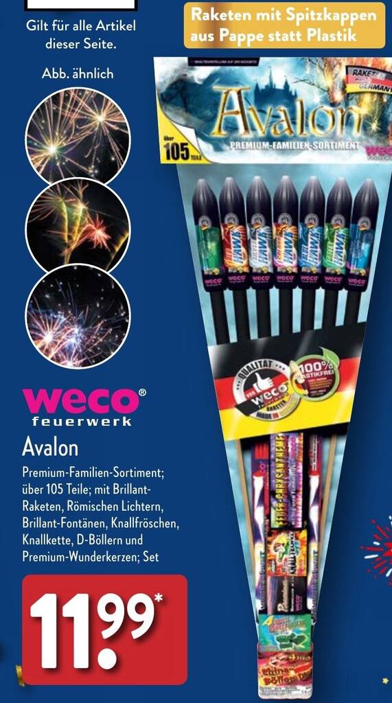 weco feuerwerk Avalon aanbieding bij ALDI
