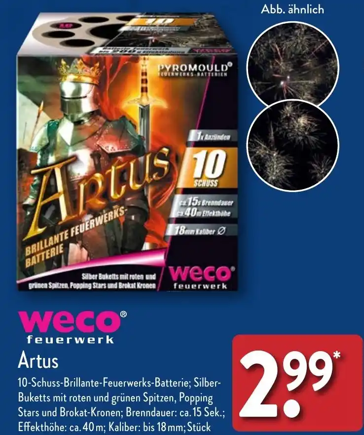 weco feuerwerk Artus aanbieding bij ALDI