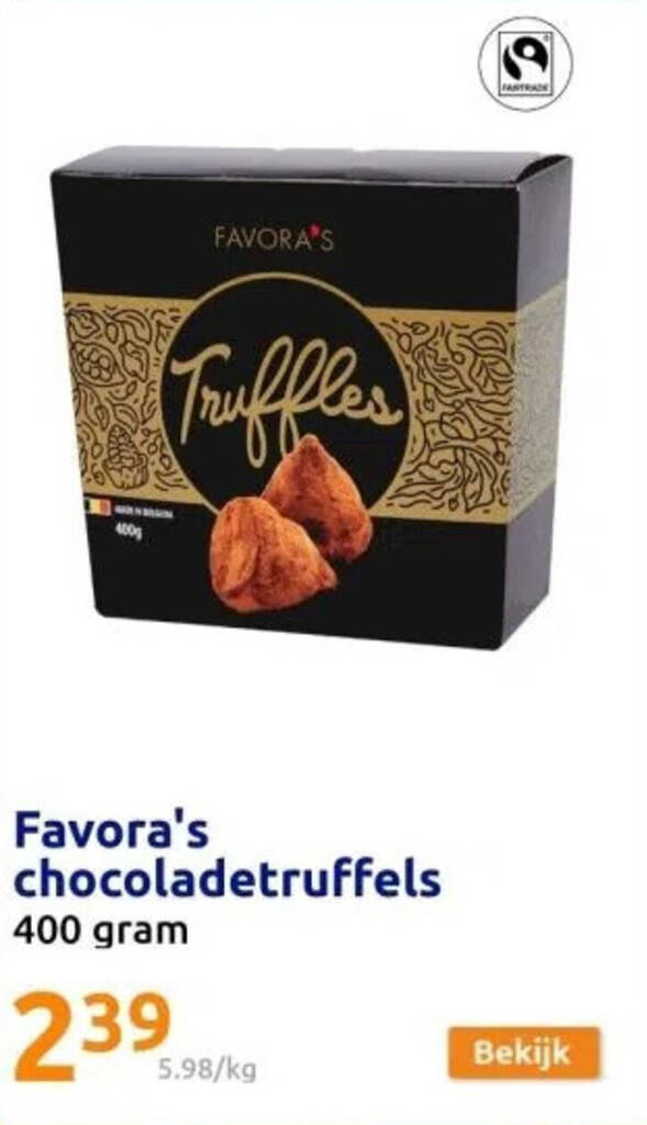 Favora's chocoladetruffels 400g aanbieding bij Action