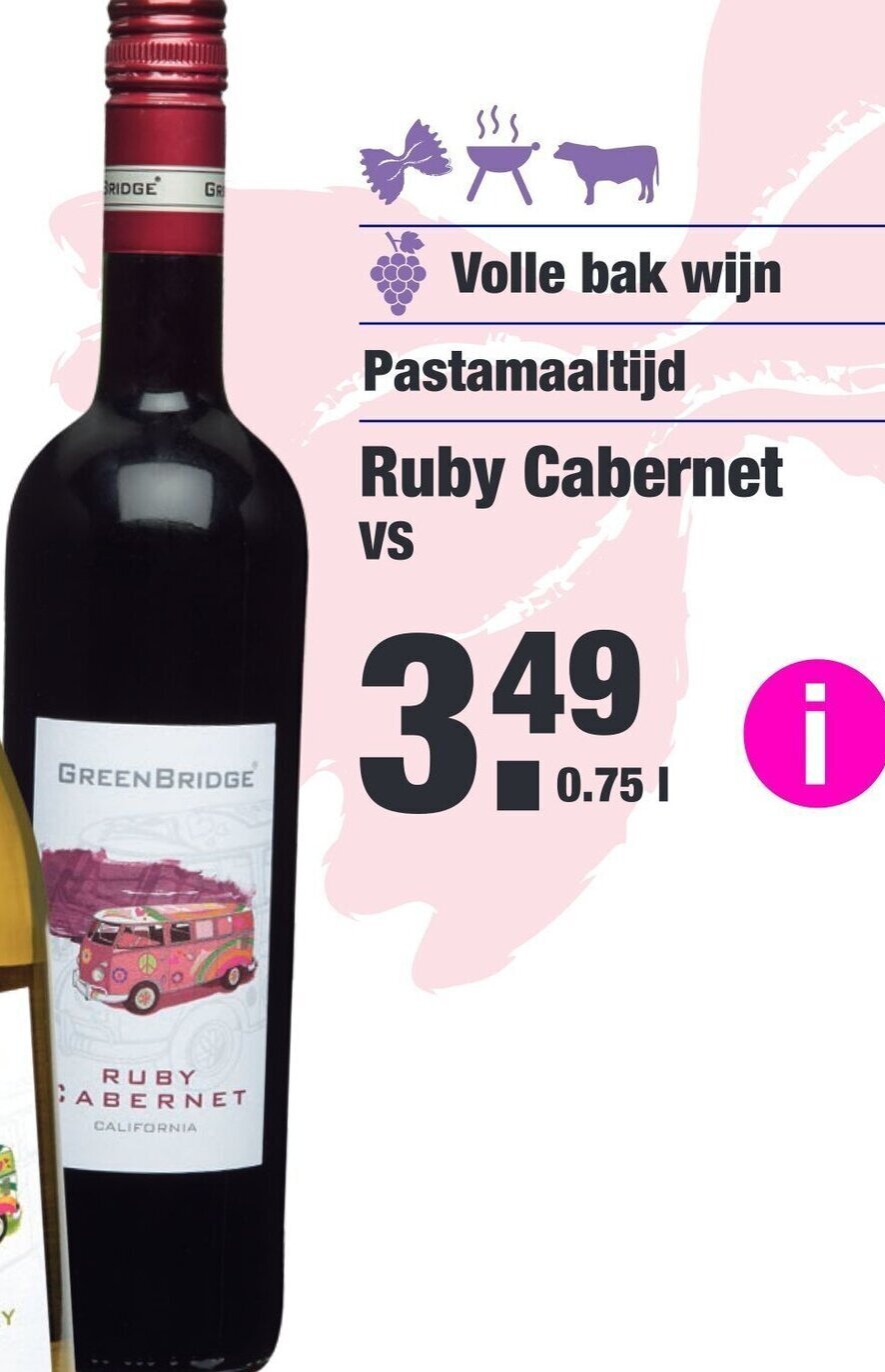 GreenBridge Ruby Cabernet 750ml aanbieding bij ALDI