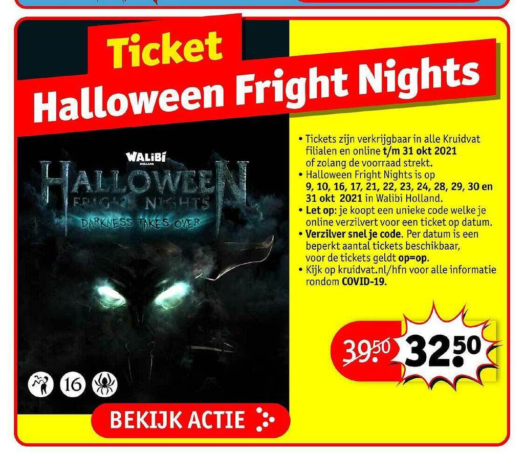 Ticket Halloween Fright Nights aanbieding bij Kruidvat