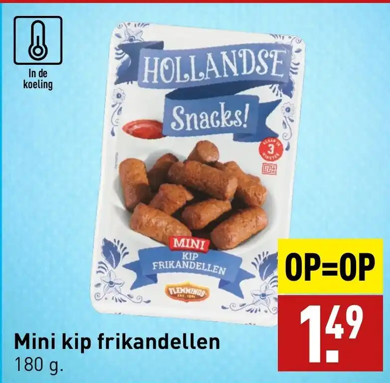 Mini kip frikandellen 180 g. aanbieding bij ALDI