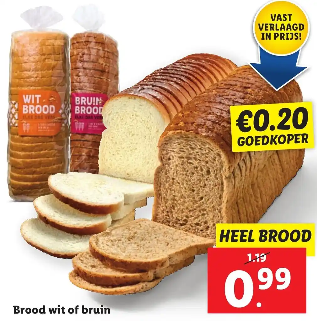 Brood wit of bruin aanbieding bij Lidl