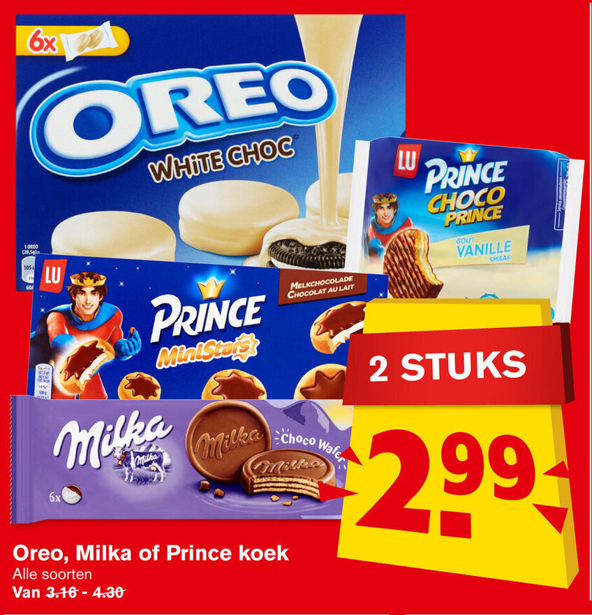 Oreo, Milka of Prince koek aanbieding bij Hoogvliet