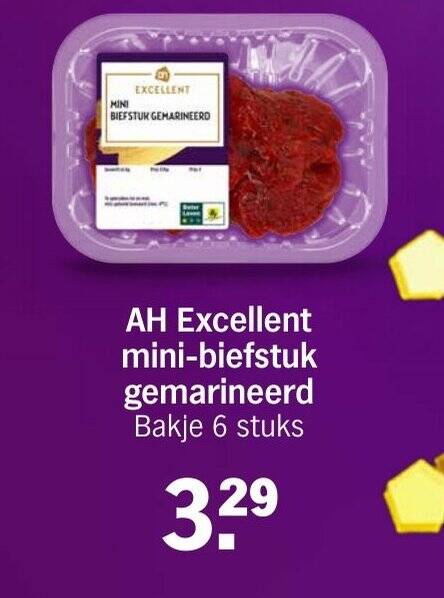 AH Excellent mini-biefstuk gemarineerd Bakje 6 stuks aanbieding bij ...