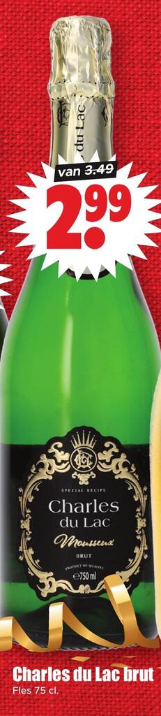 Charles du Lac brut 75 cl 75 cl. aanbieding bij Dirk