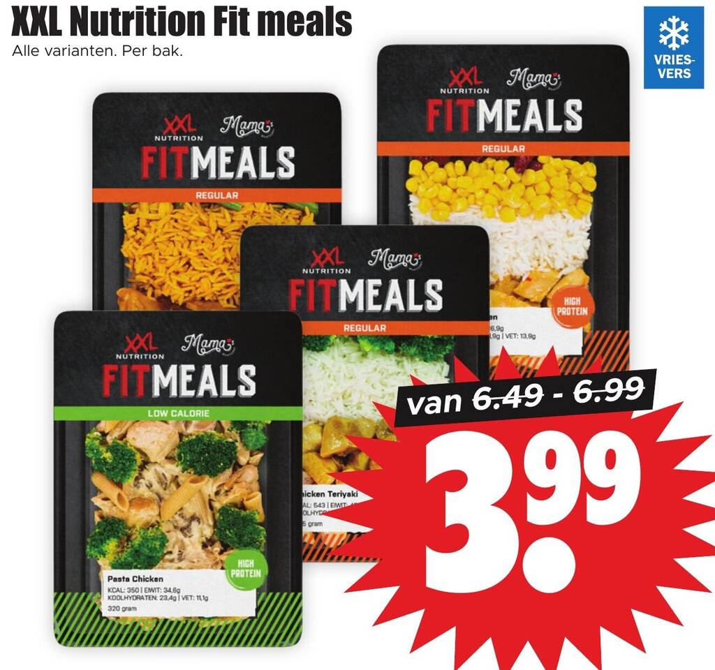 XXL Nutrition Fit meals aanbieding bij Dirk