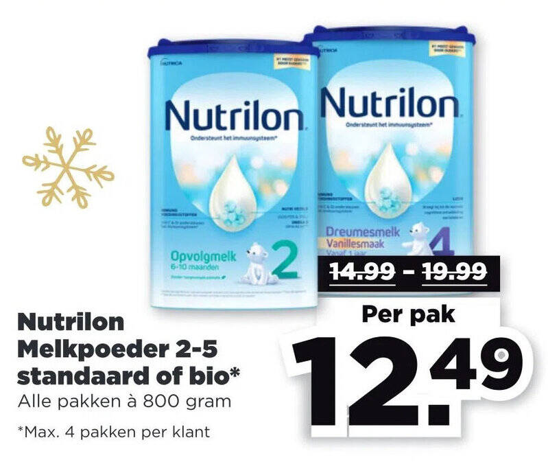 Nutrilon Melkpoeder 2-5 standaard of bio 2,5 aanbieding bij PLUS