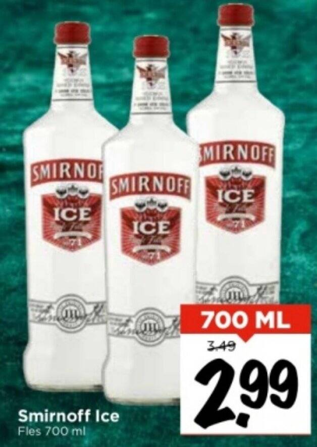 Smirnoff Ice Fles 700 ml aanbieding bij Vomar Voordeelmarkt