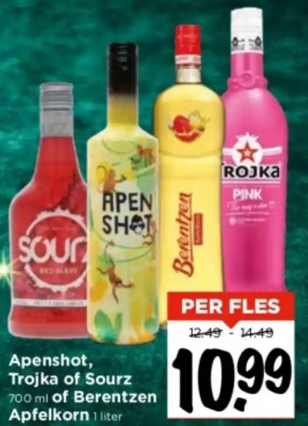 Apenshot, Trojka of Sourz 700 ml of Berentzen Apfelkorn 1 liter ...