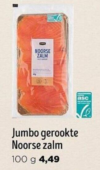 Jumbo gerookte Noorse zalm 100 g aanbieding bij Jumbo