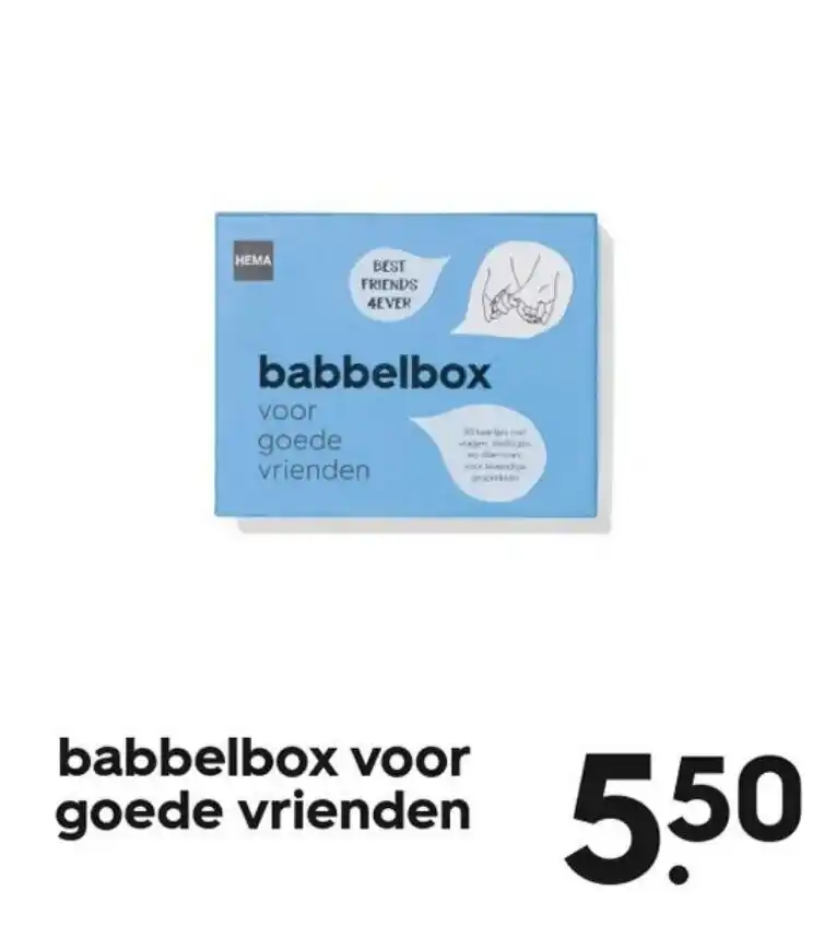 babbelbox voor goede vrienden aanbieding bij HEMA