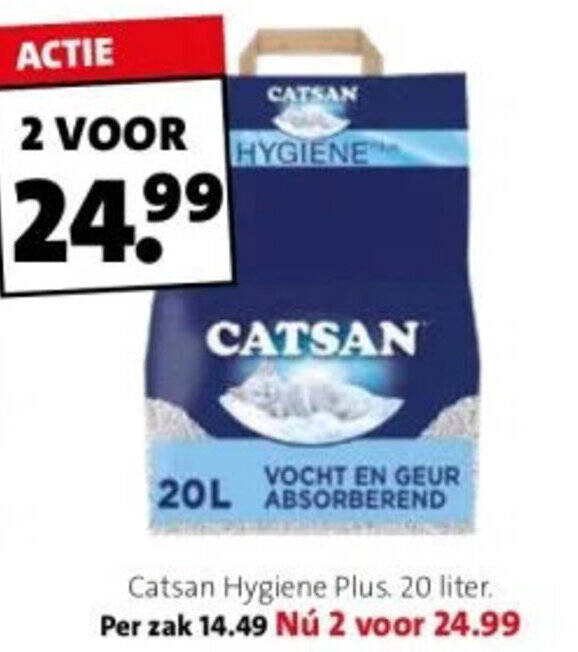 Catsan Hygiene Plus. 20 liter. aanbieding bij Intratuin