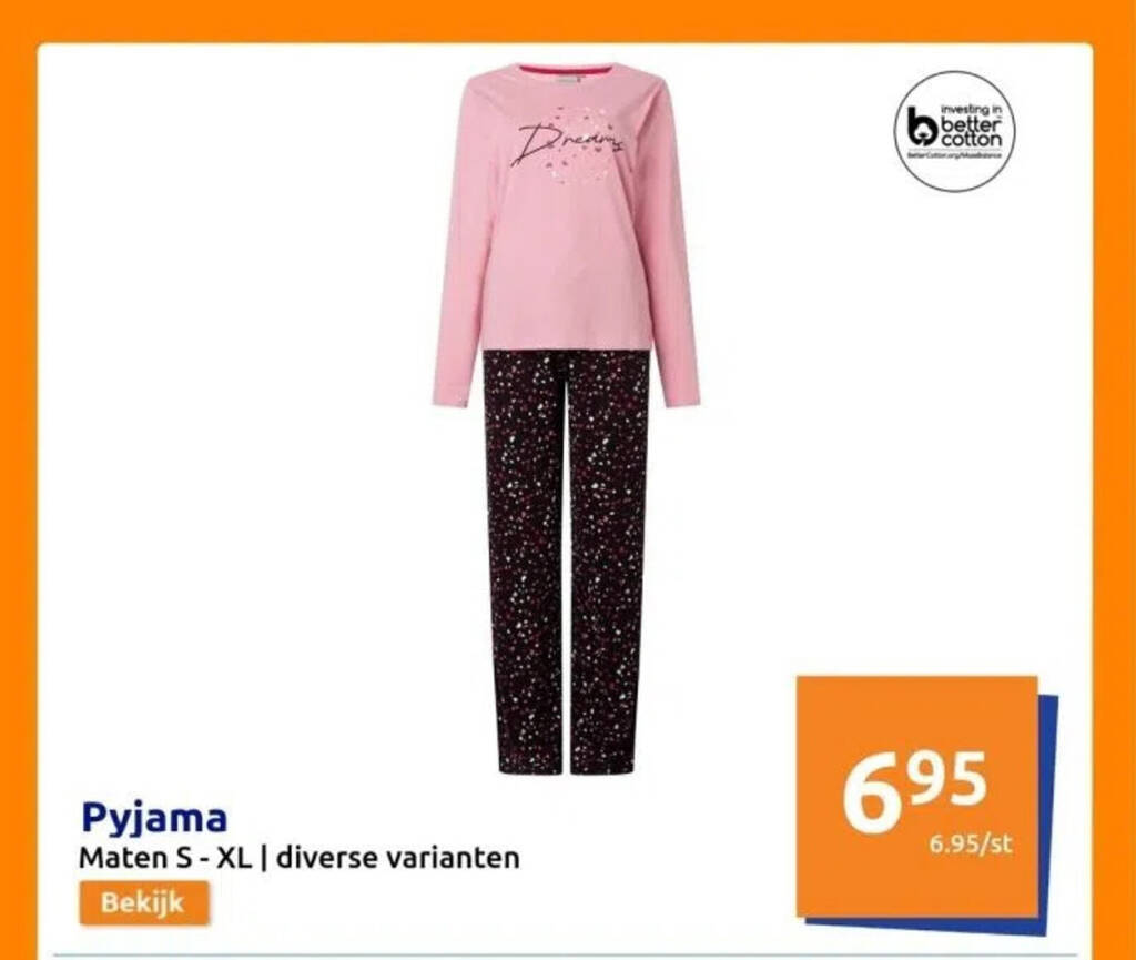Pyjama Maten S - XL | diverse varianten aanbieding bij Action