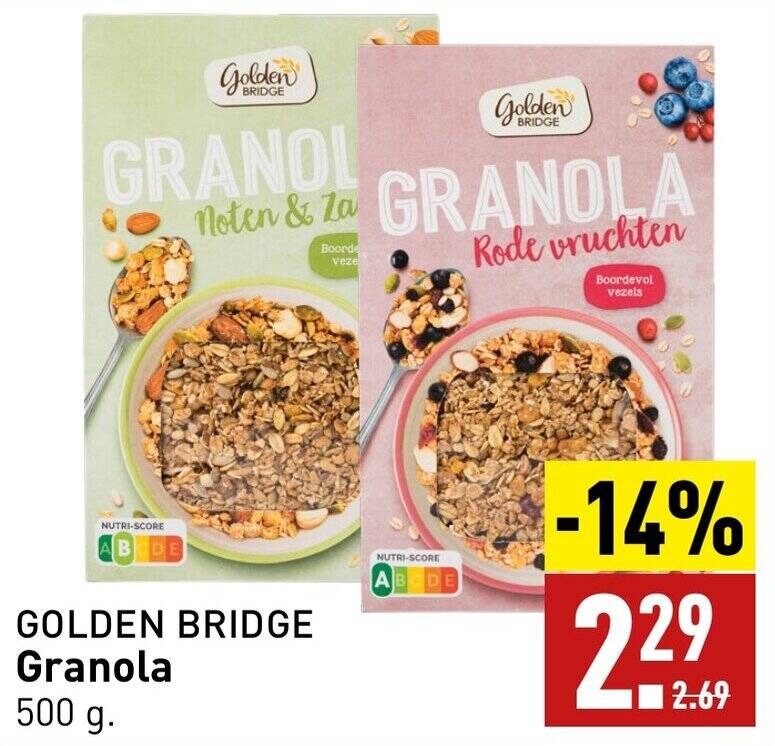 GOLDEN BRIDGE Granola 500g aanbieding bij ALDI
