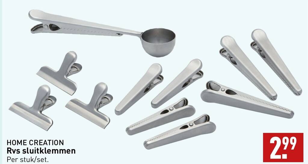 Rvs sluitklemmen aanbieding bij ALDI