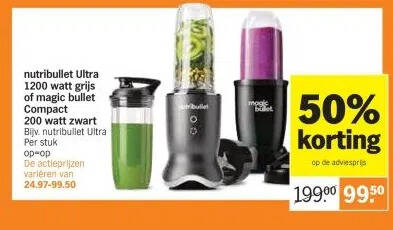 Nutribullet ultra 1200 watt grijs of magic bullet compact aanbieding ...