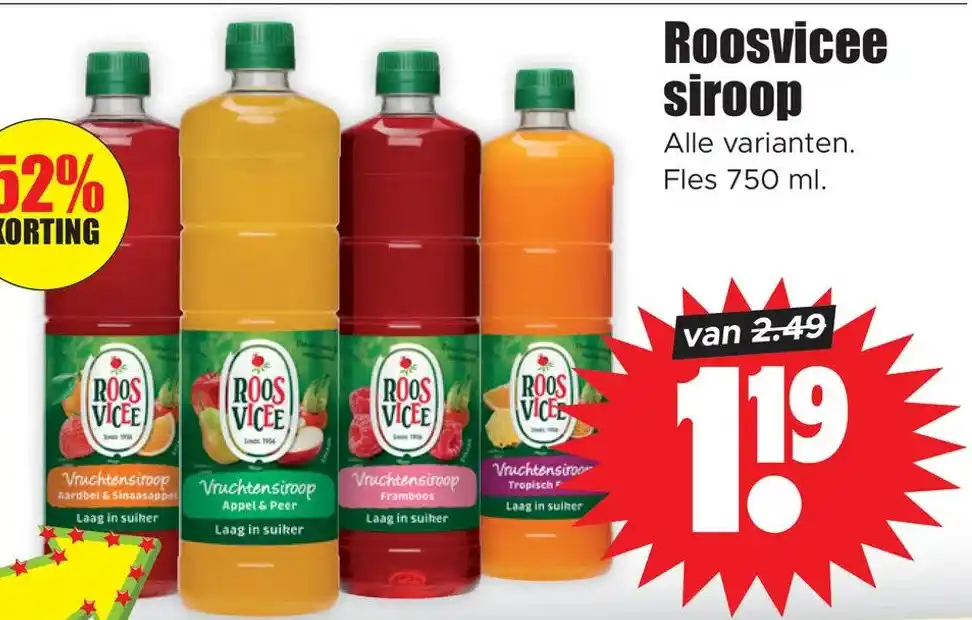 Roosvicee siroop aanbieding bij Dirk