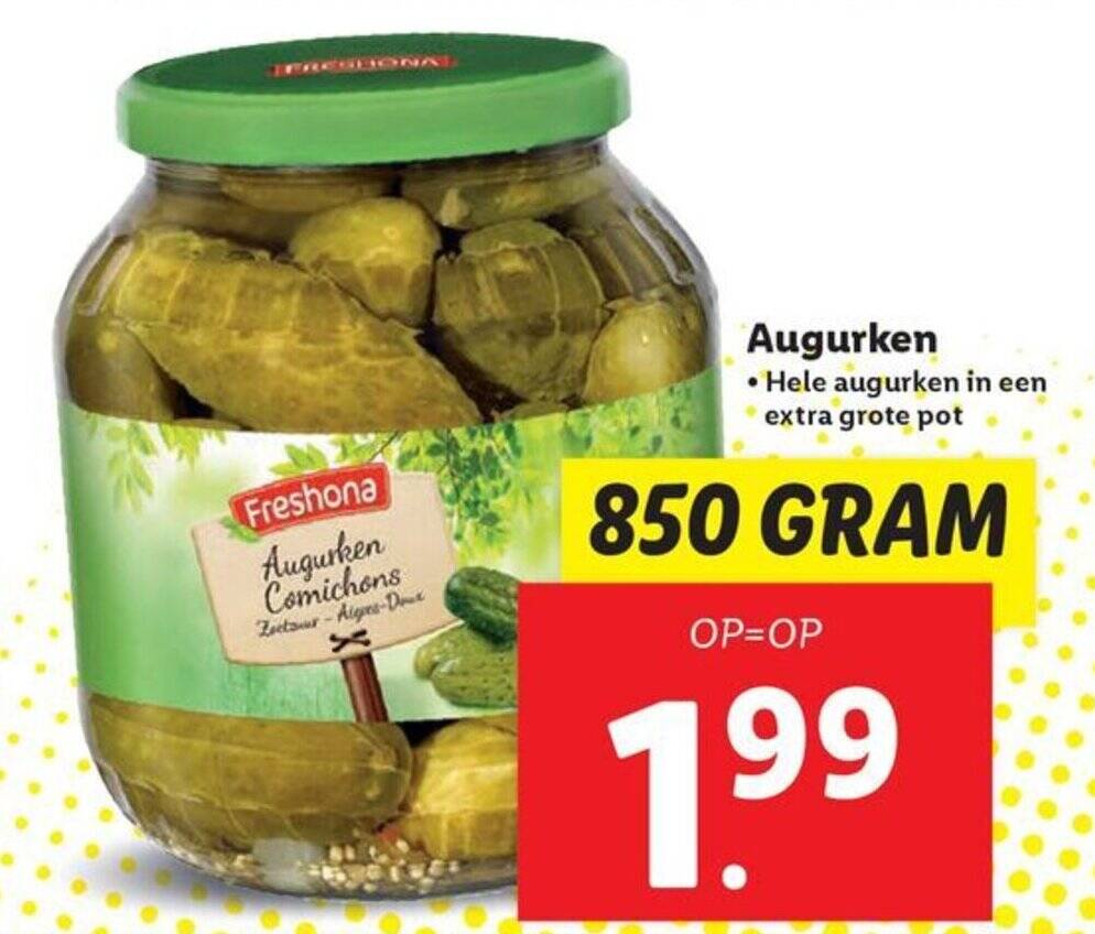 Augurken 850 GRAM aanbieding bij Lidl