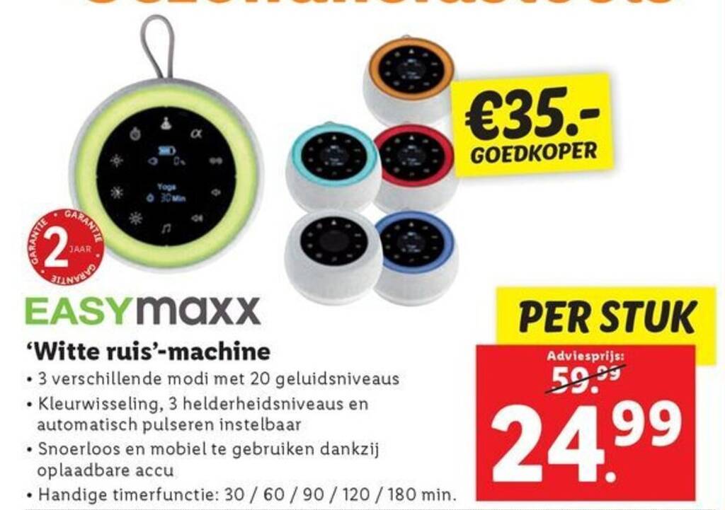 'Witte ruis' machine aanbieding bij Lidl