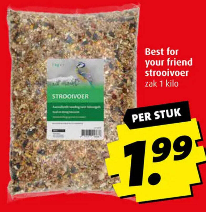 Best for your friend strooivoer zak 1 kilo aanbieding bij Boni
