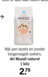Ah muesli naturel 1 kilo aanbieding bij Albert Heijn