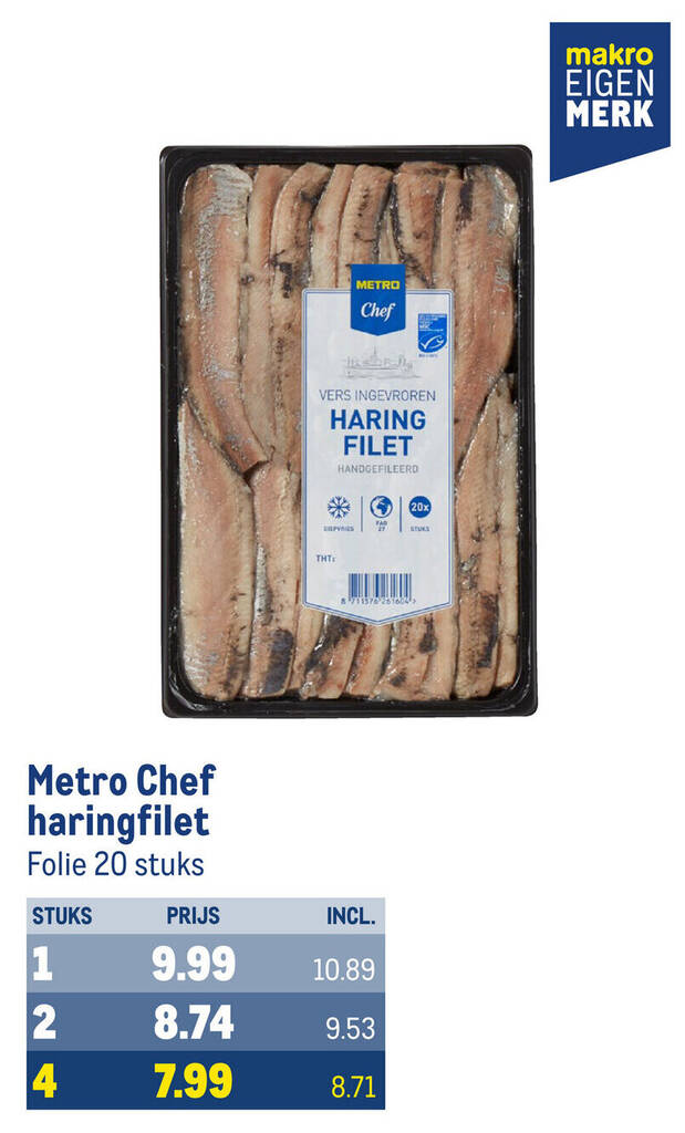 Metro Chef haringfilet aanbieding bij Makro