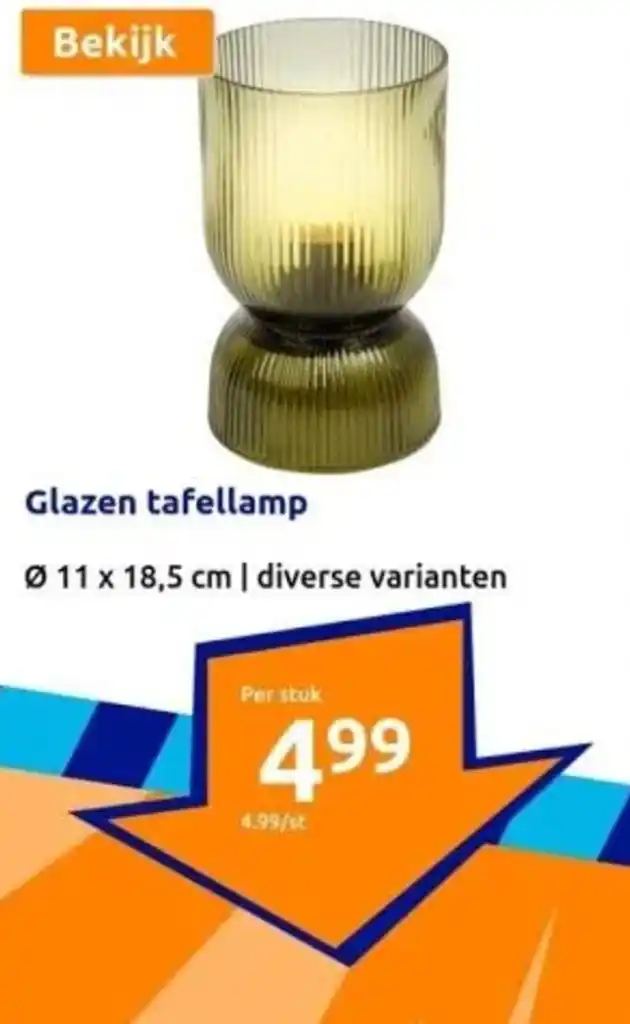 Glazen tafellamp aanbieding bij Action
