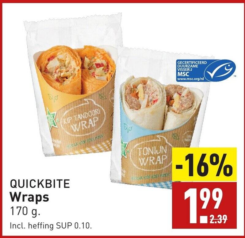 QUICKBITE Wraps 170 g. aanbieding bij ALDI
