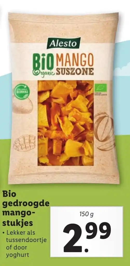 Bio gedroogde mango-stukjes 150g aanbieding bij Lidl
