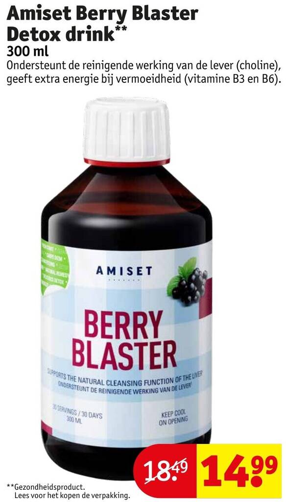 Amiset Berry Blaster Detox drink aanbieding bij Kruidvat