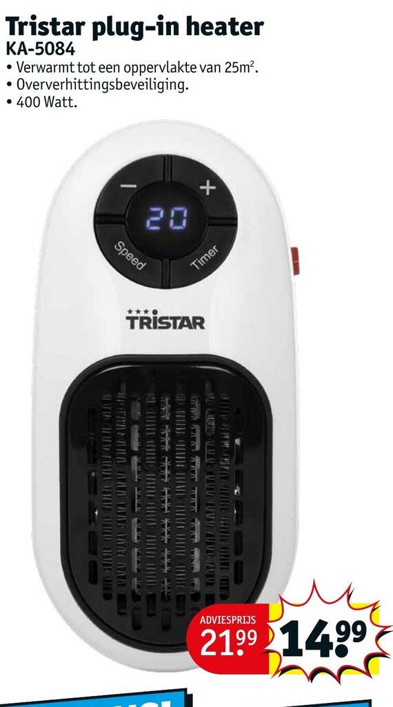 Tristar plug-in heater aanbieding bij Kruidvat