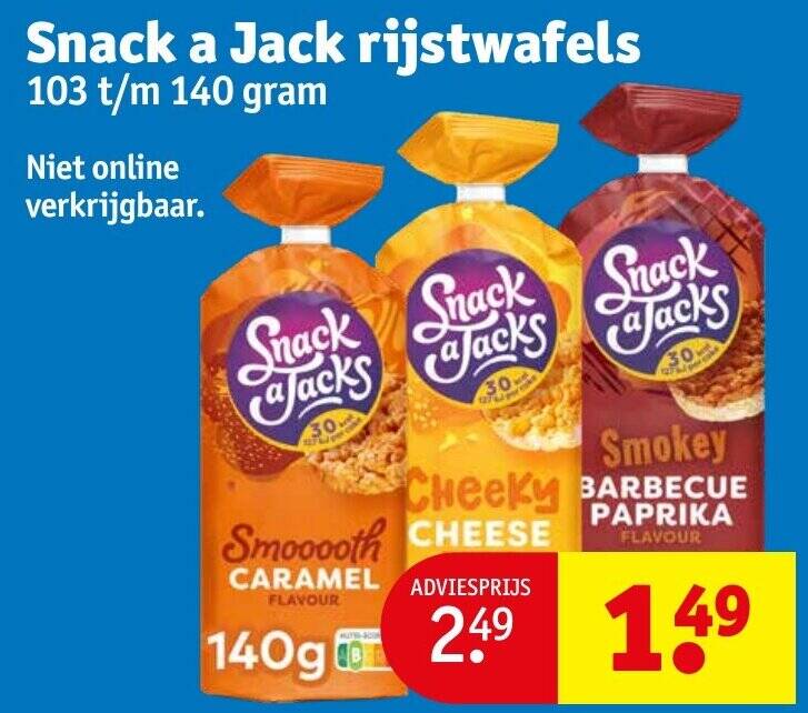Snack a Jack rijstwafels 103 t/m 140 gram aanbieding bij Kruidvat