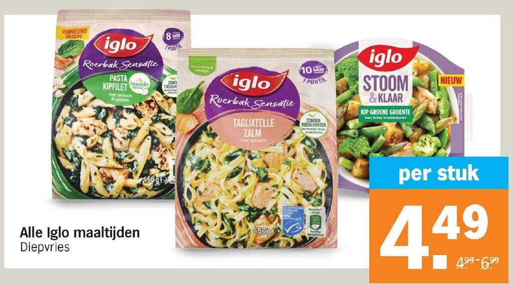 Alle Iglo maaltijden Diepvries aanbieding bij Albert Heijn