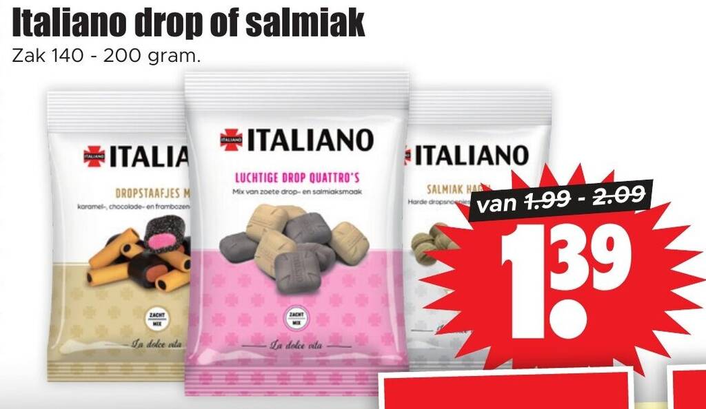 Italiano drop of salmiak aanbieding bij Dirk